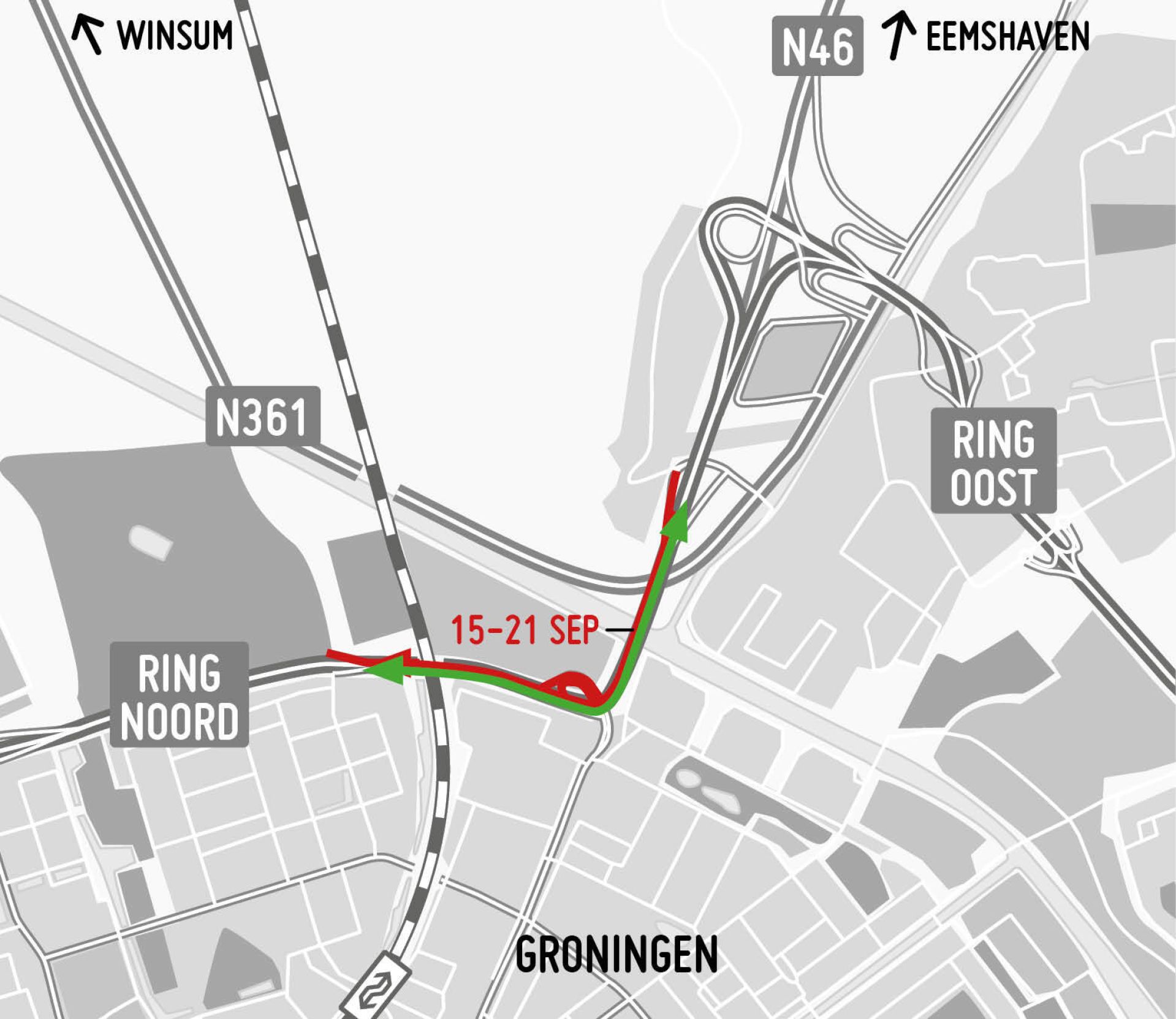 Vanaf 3 september werkzaamheden aan noordelijke ringweg Groningen